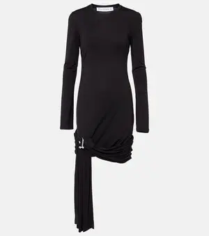 JW Anderson Draped Jersey Midi Dress - Black