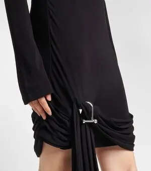 JW Anderson Draped Jersey Midi Dress - Black