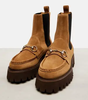 Gucci Sylke Suede Chelsea Boots