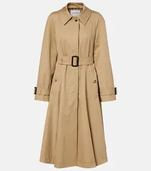 Burberry Cotton Gabardine Trench Coat - Beige
