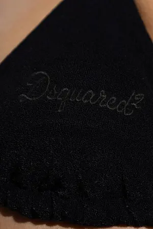 Dsquared2 Textured Triangle Bikini Top With Embroidered Logo