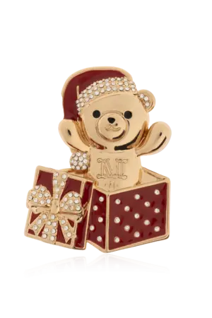 Max Mara Teddy Bear-shaped Brooch - Gold