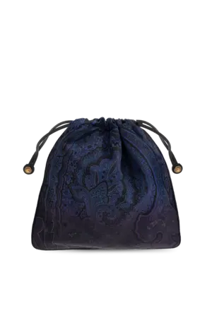 Etro Patterned Paisley Bucket Bag - Navy Blue