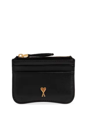 AMI Paris Leather Card Holder - Black