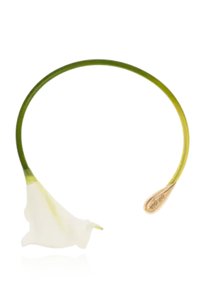 Cult Gaia Calla Lily Choker Necklace - Green