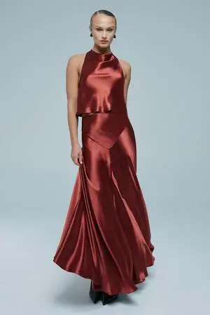Bardot Toni Full Maxi Skirt - Rust