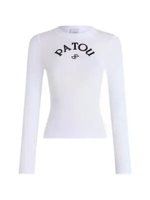 PATOU Logo-print Long-sleeve T-shirt - White