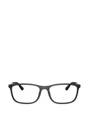 Emporio Armani Matte-finish Rectangle-frame Glasses - Black
