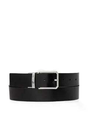 TRUSSARDI Logo-engraved Buckle Belt - Black