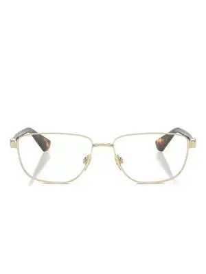Burberry Rectangle-frame Tortoiseshell-temple Glasses - Gold