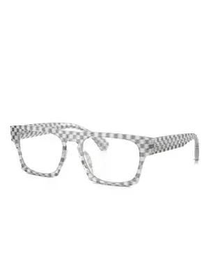ALAIN MIKLI Damier Azur Check Square Eyeglasses