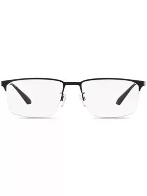 Emporio Armani Logo-plaque Half Rim Eyeglasses