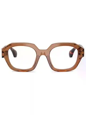 ALAIN MIKLI Square Frame Eyeglasses - Brown