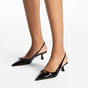 JIMMY CHOO Amita 45 Patent Leather Slingbacks