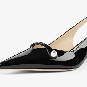 JIMMY CHOO Amita 45 Patent Leather Slingbacks