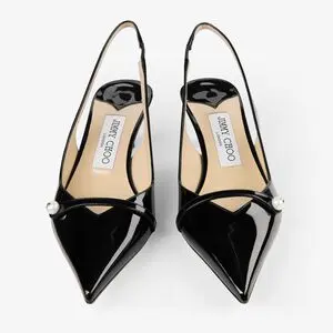 JIMMY CHOO Amita 45 Patent Leather Slingbacks