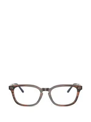 POLO RALPH LAUREN EYEWEAR Striped Browline Glasses - Brown