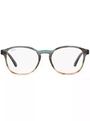 Ray-ban Striped Round-frame Glasses - Blue
