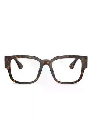ALAIN MIKLI Damier Check Square Frame Eyeglasses - Brown