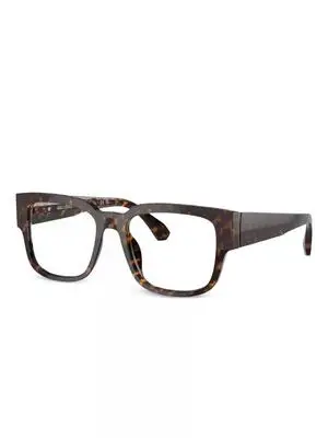 ALAIN MIKLI Damier Check Square Frame Eyeglasses