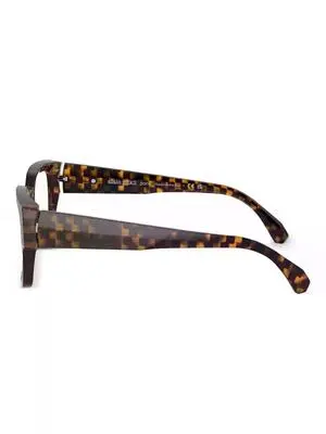 ALAIN MIKLI Damier Check Square Frame Eyeglasses