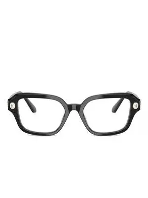 SWAROVSKI Crystal-embellished Rectangle-frame Glasses - Black