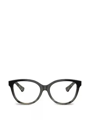 Burberry Check Round-frame Eyeglasses - Grey