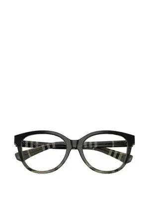 Burberry Check Round-frame Eyeglasses