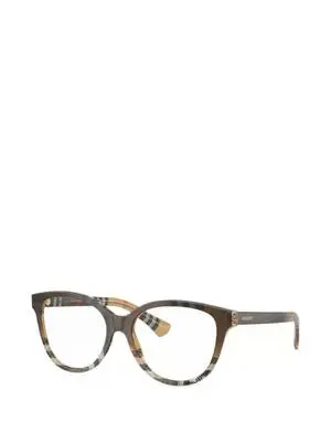 Burberry Check-pattern Round-frame Glasses