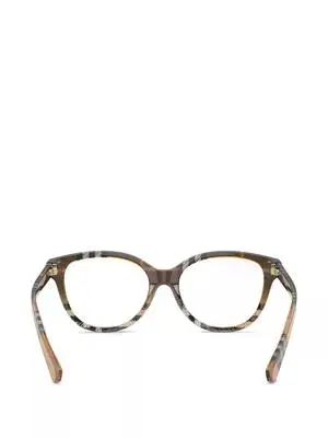 Burberry Check-pattern Round-frame Glasses