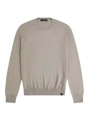 FAY Textured Crew Neck Sweater - Kaki