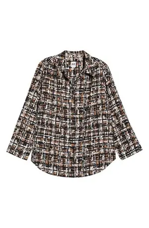 Anne Klein Print Roll Tab Top