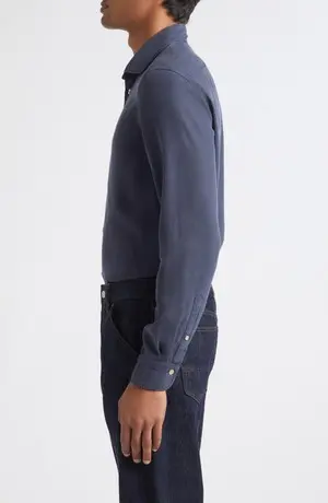 Boglioli Spread Collar Long Sleeve Button Shirt - Navy