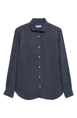 Boglioli Spread Collar Long Sleeve Button Shirt - Navy