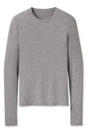 UGG Aidelene Ribbed Long Sleeve Tee - Grey Heather