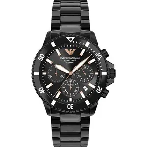 Emporio Armani Emporio Armani World Explorer Solar Chronograph Ceramic Watch Black