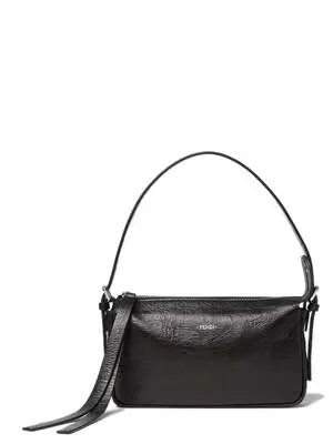 Fendi Crackled Leather Shoulder Bag - Nero