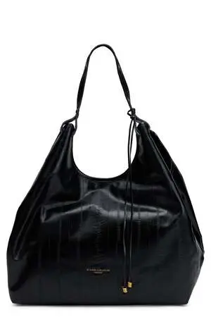 GIANNI CHIARINI New" Shiny Finish Hobo Shoulder Handbag With Front Zip Pocket