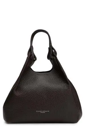 GIANNI CHIARINI Half-moon Calfskin Hobo Handbag - Brown