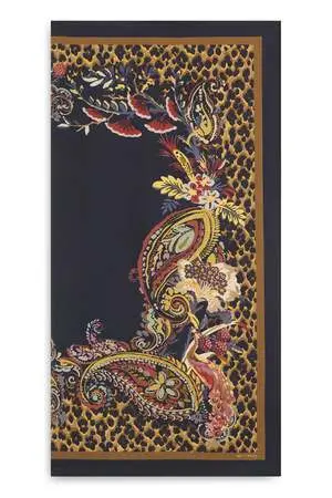 Etro Animal Print Silk Scarf