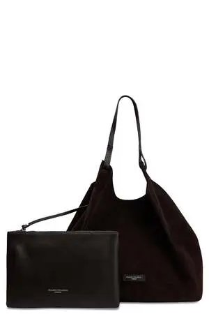 GIANNI CHIARINI Leather Handbag With Pouch Handbag - Brown