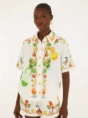 Farm Rio Embroidered Shirts For Women