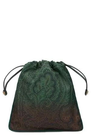 Etro Bosa Paisley Mini Handbag Pouch With Adjustable Handles - Green