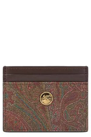 Etro Paisley Card Holder - Brown