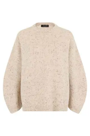Fabiana Filippi Textured Crew Neck Long Sleeve Sweater - Beige