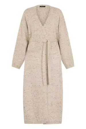 Fabiana Filippi Long V-neck Belted Cardigan