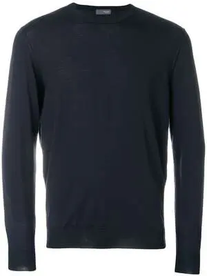 DRUMOHR 140's Wool Crewneck Sweater - Navy