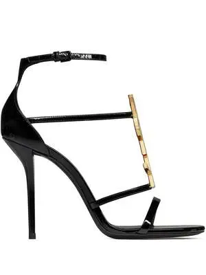 Saint Laurent Cassandre Ankle Strap Sandals - Nero