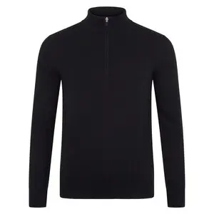 PAUL JAMES KNITWEAR Foster Zip Neck Jumper - Black