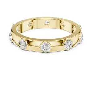 AYA FINE JEWELRY 14k Gold Bezel Set Round Diamond Eternity Band Ring - Yellow